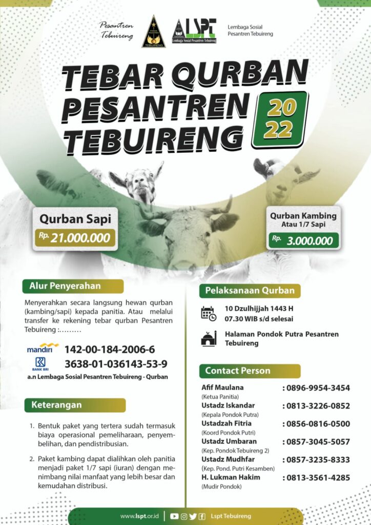 Yuk! Tunaikan Qurban 1443 H di Pesantren Tebuireng | Tebuireng Online