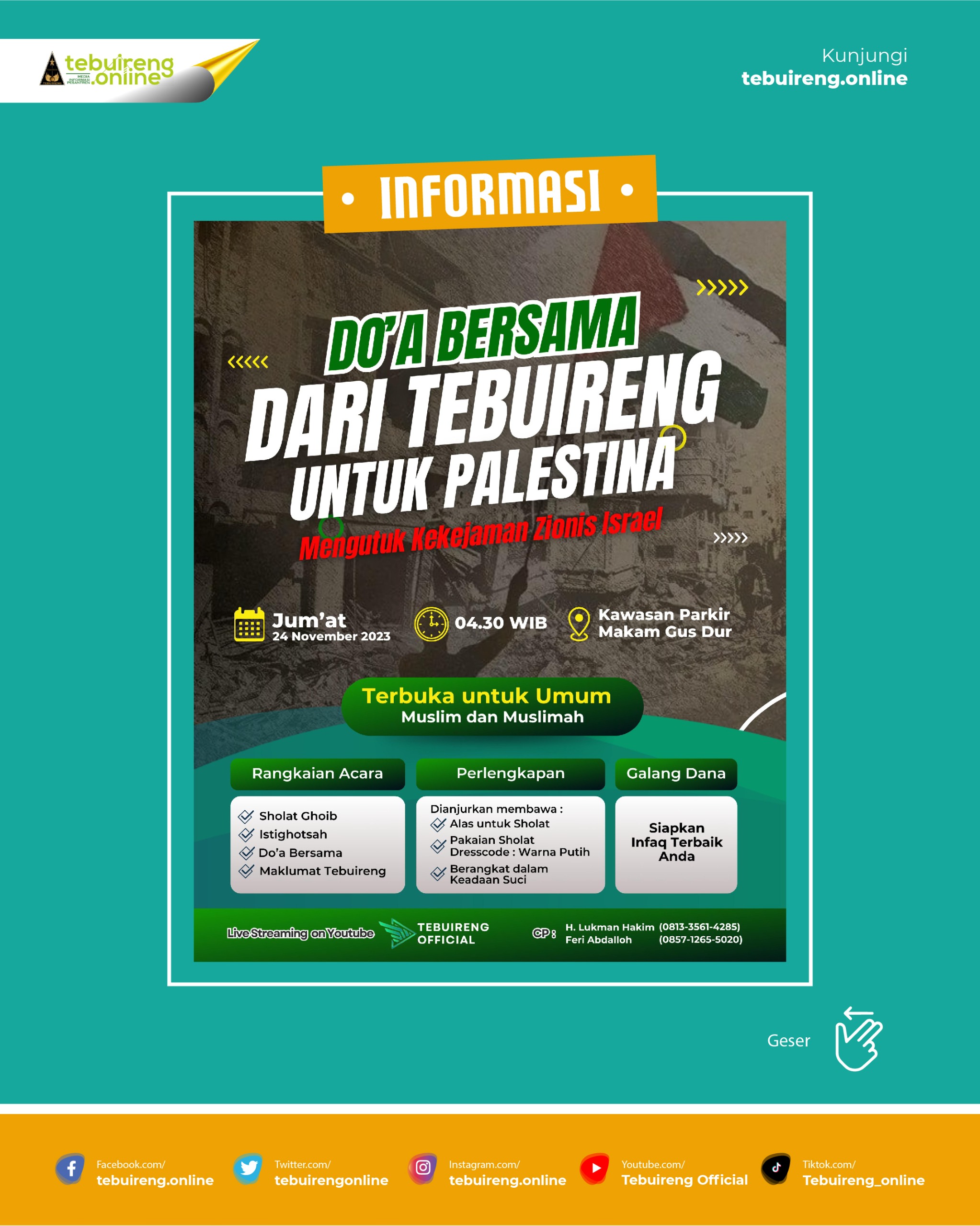 Ikutilah Doa Bersama dari Tebuireng untuk Palestina - Tebuireng Online
